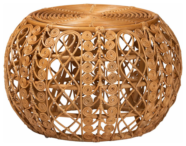 Rosey Natural Brown Rattan Coffee Table - Tropical - Coffee Tables - by ...