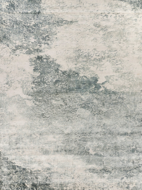 Cassina Hand Loomed Bamboo Silk and Cotton Dark Gray/Gray Area Rug, 10 ...