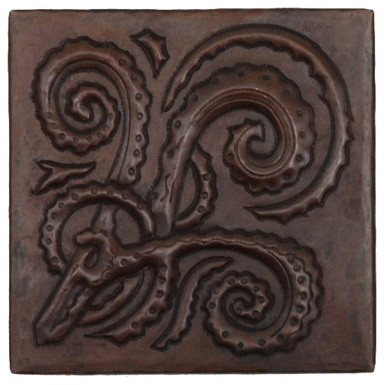 Whirly Gig Design Copper Accent Tile - Traditional - Accent Trim And ...
