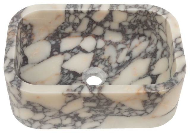 Calacatta Viola Real Marble Rectangular Sink (L)18" (W)12" (H)7 ...