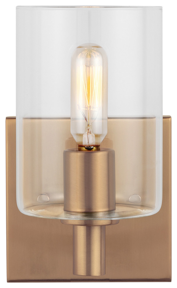 Fullton LED Bath Wall Sconce, Satin Brass - Transitional - Bathroom ...