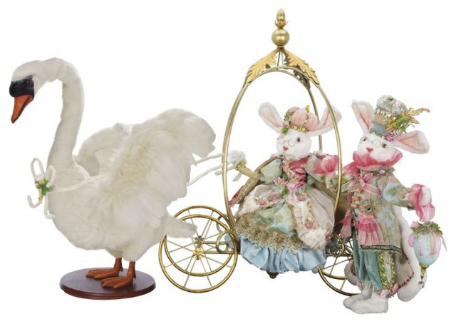 Mark Roberts 2021 Vintage Rabbit Carriage Figurine Set - Contemporary ...