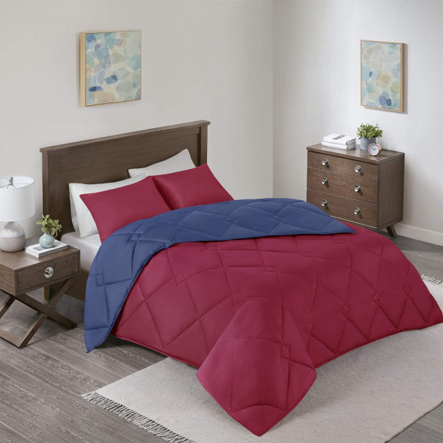 Comfort Spaces Vixie Reversible Comforter Set - Trendy Casual Geometric ...