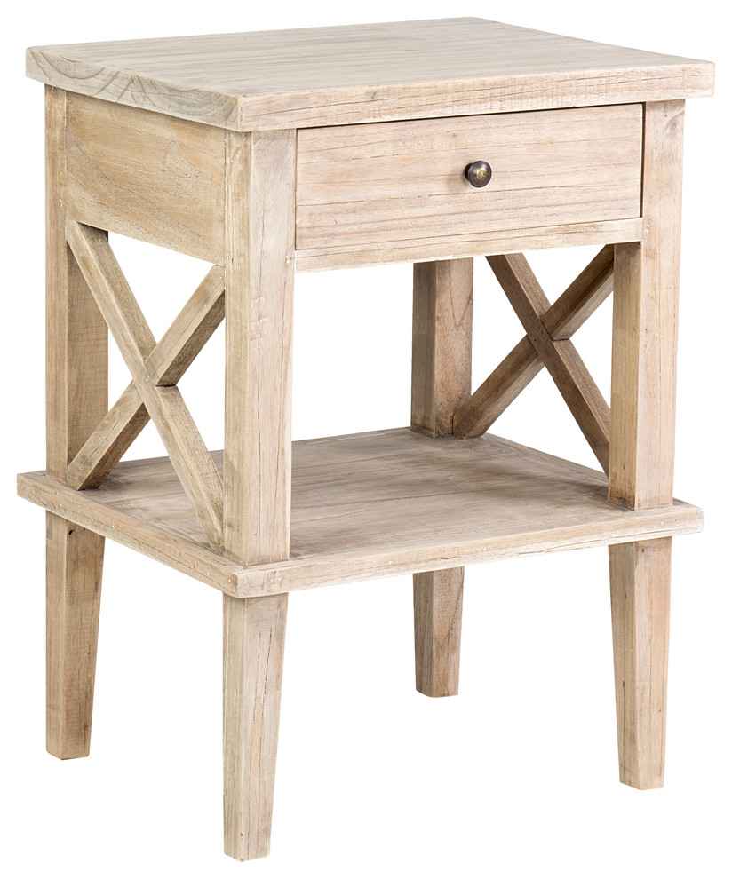 East at Main Bevan Mindi Wood Bedside Table - Farmhouse - Nightstands ...
