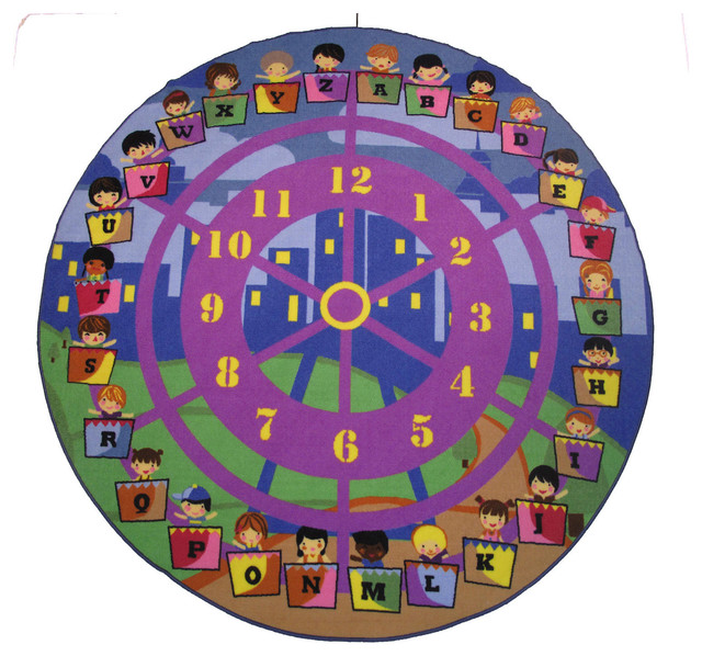 Fun Rugs Fun Time Collection Wheel of Fun Area Rug, 6'8"x6'8 ...
