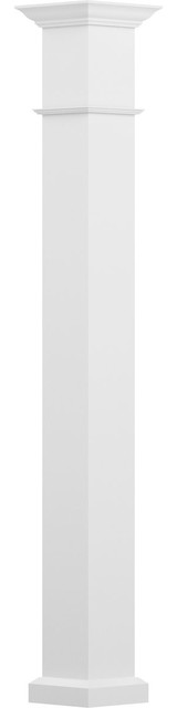 6" x 8' Endura-Aluminum Wellington Style Column, Square Shaft, Textured ...