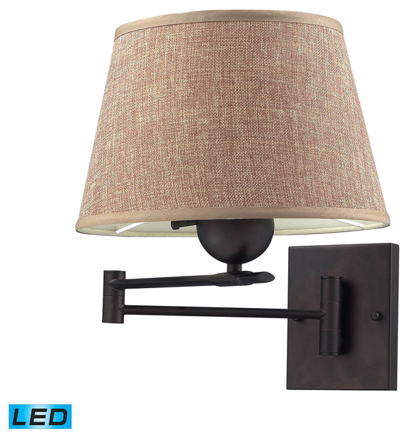 1-Light Swing Arm, Aged Bronze, LED Offering Up To 800 Lumens ...