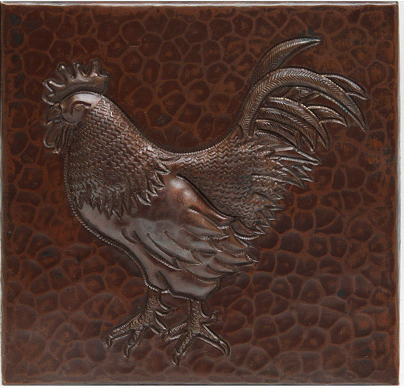Rooster Design Copper Tile (TL206), 6x6 - Farmhouse - Wall And Floor ...