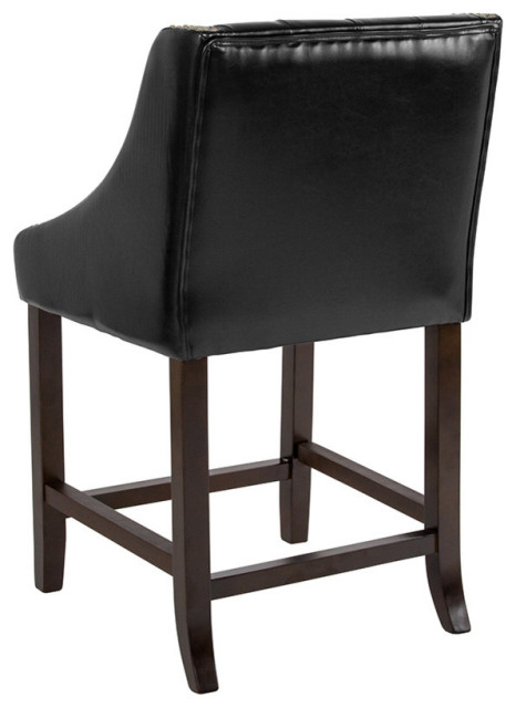 Carmel Series 24" Transitional Tufted Walnut Counter Height Stool ...