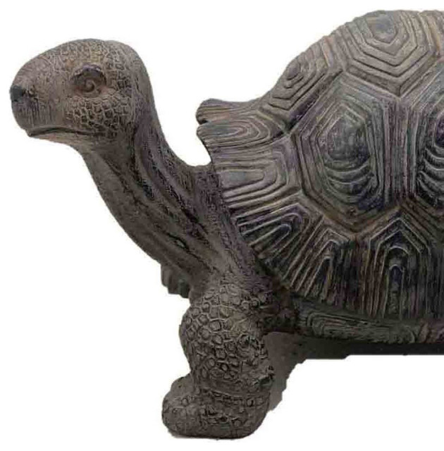 11" Dark Brown Tortoise Indoor Outdoor Statue - Contemporary - Garden ...