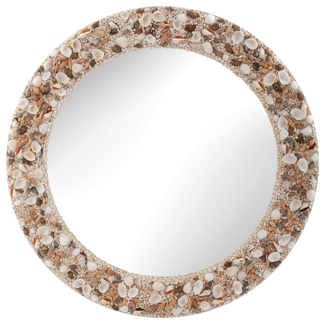 Round Shell Mirror - Beach Style - Wall Mirrors - by Lighting World Decorators | Houzz