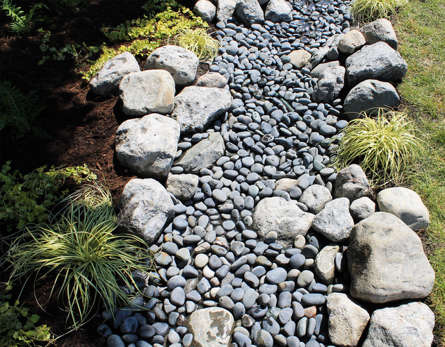Water and Stone, Dry Riverbed Garden - Traditional - Landscape ...