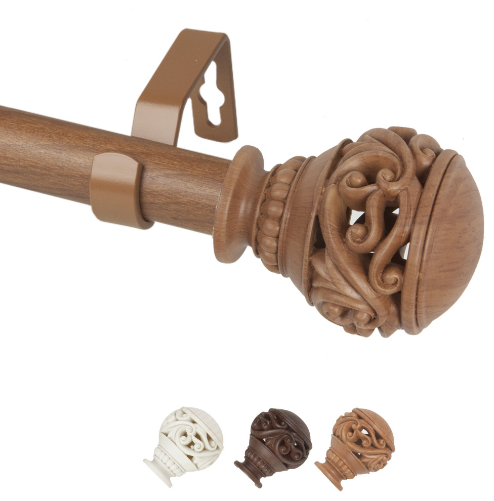 Reed 1" Diameter Curtain Rod, 170-240" - Traditional - Curtain Rods ...