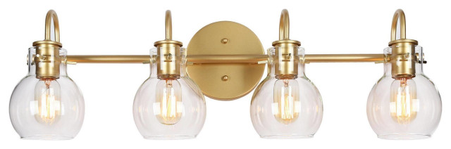 LNC Modern Clear Glass-Bell Shade Bathroom Vanity Light - Transitional ...