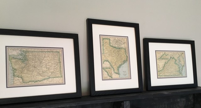 Vintage Texas Map, Framed Original Texas State Map - Authentic 1920s ...
