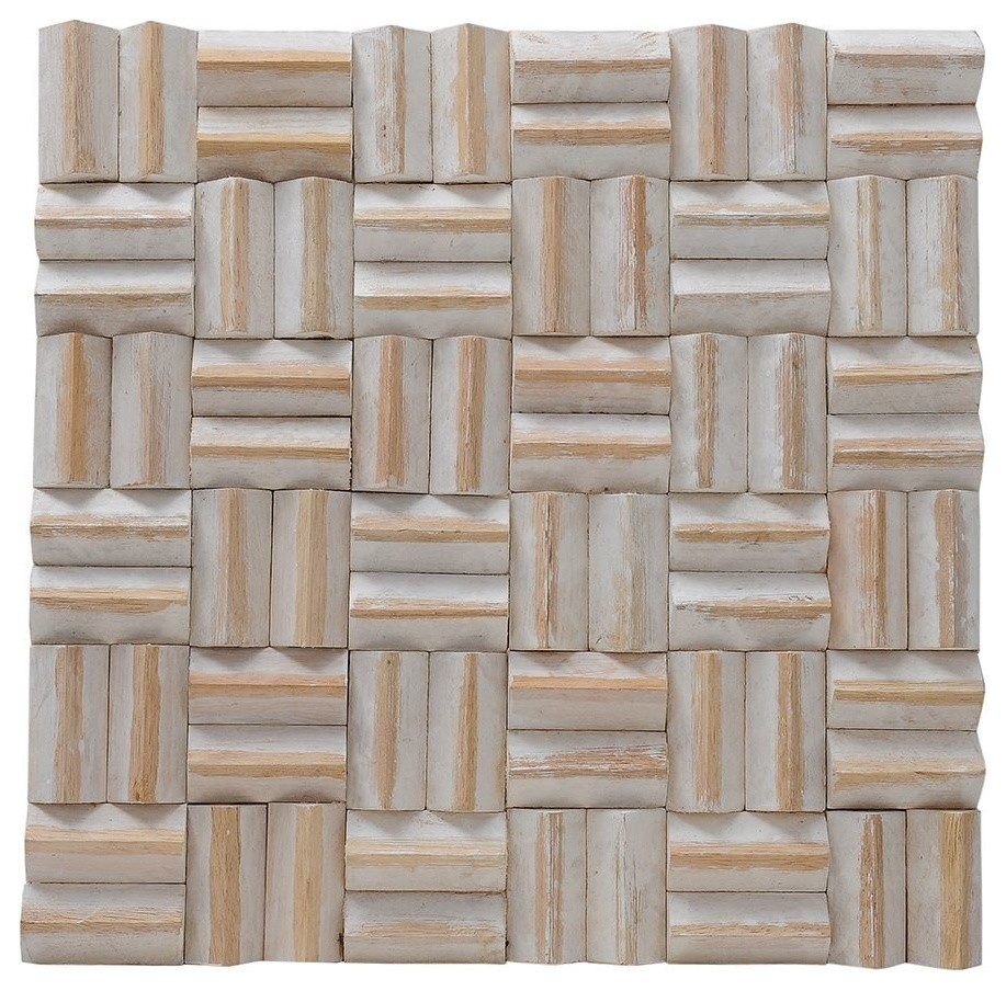 East at Main Thatch Coral Teak Wall Tile - Farmhouse - Mosaic Tile - by ...