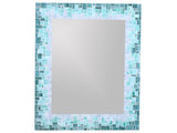 Sunburst Mirror in Glass Mosaic Tiles of Blue, Green and Grey Glass ...