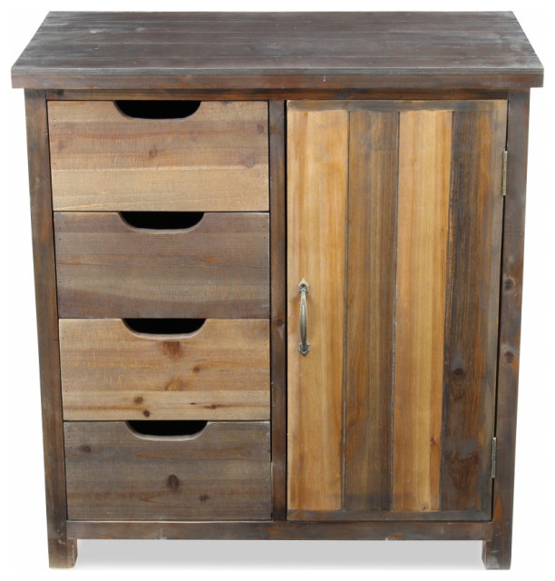 Rustic Natural Accent Storage Cabinet - Farmhouse - Accent Chests And ...