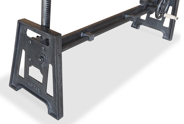 Adjustable Cast Iron Crank Table Base - Coffee To Dining Desk Workbench ...