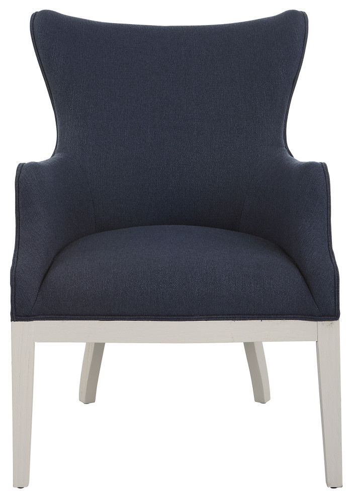 Gordonston Blue Fabric Accent Chair - Transitional - Armchairs And ...