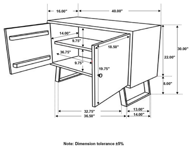 Coaster Mathis Farmhouse Sled Base Wood Accent Cabinet in Sheesham Gray ...