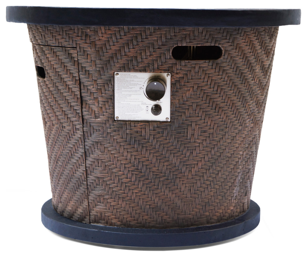 GDF Studio Elizabeth Outdoor 32" Circular 40,000 BTU Concrete Fire Pit ...