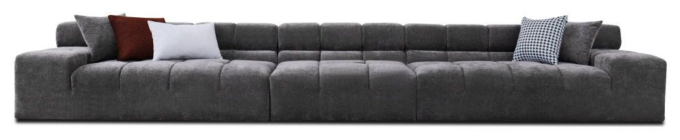 Divani Casa Rhonda - Modern Grey Fabric 4-Seater Sofa - Transitional ...