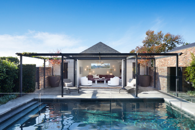 Luxury Pool House - Modern - Pool - Melbourne - by Lewisham Interiors ...