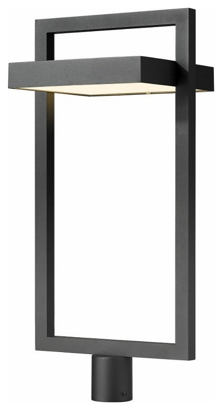 27W 1 LED Outdoor Post Mount Lantern, Contemporary Style, 11.75"W ...