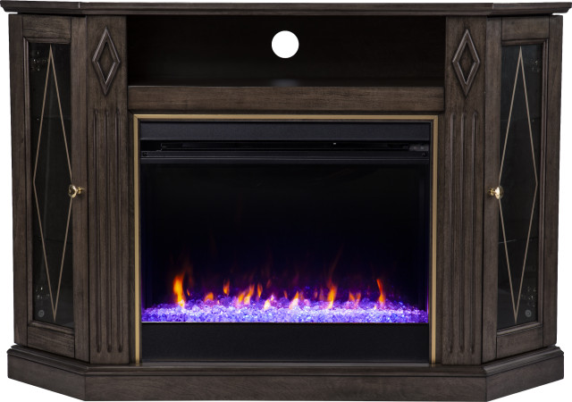 Austindale Color Changing Fireplace with Media Storage - Transitional ...