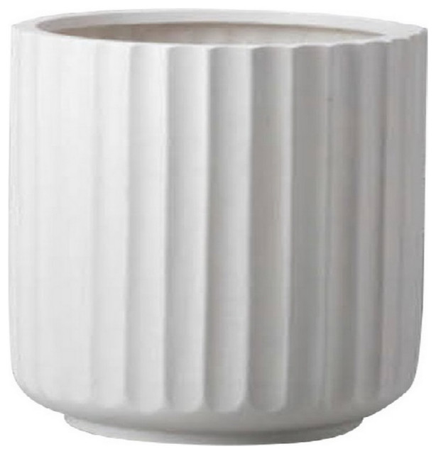 DTY Signature Mount Shavano 1-piece Fluted Fiberstone Planter, Small ...