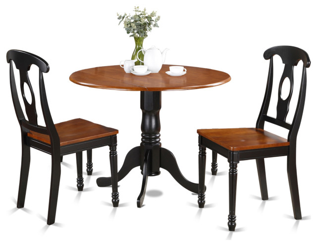 Dlke3-Bch-W 3-Piece Small Kitchen Table Set- Small Table and 2 Dining ...