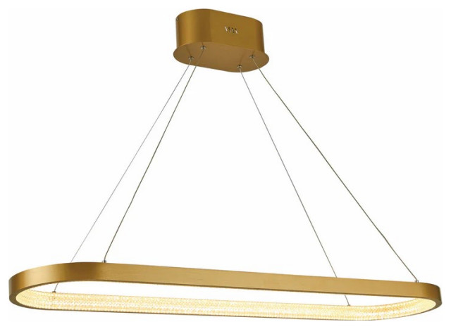 Thumprints Ellipse 1 Light 47" Dining Chandelier, Brushed Gold, FT ...