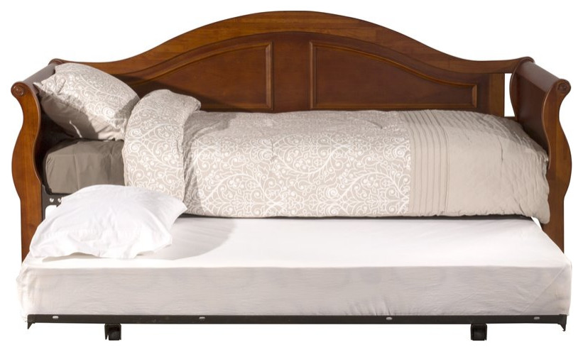 Hillsdale Bedford Wooden Sleigh Daybed With Suspension Deck and Trundle ...