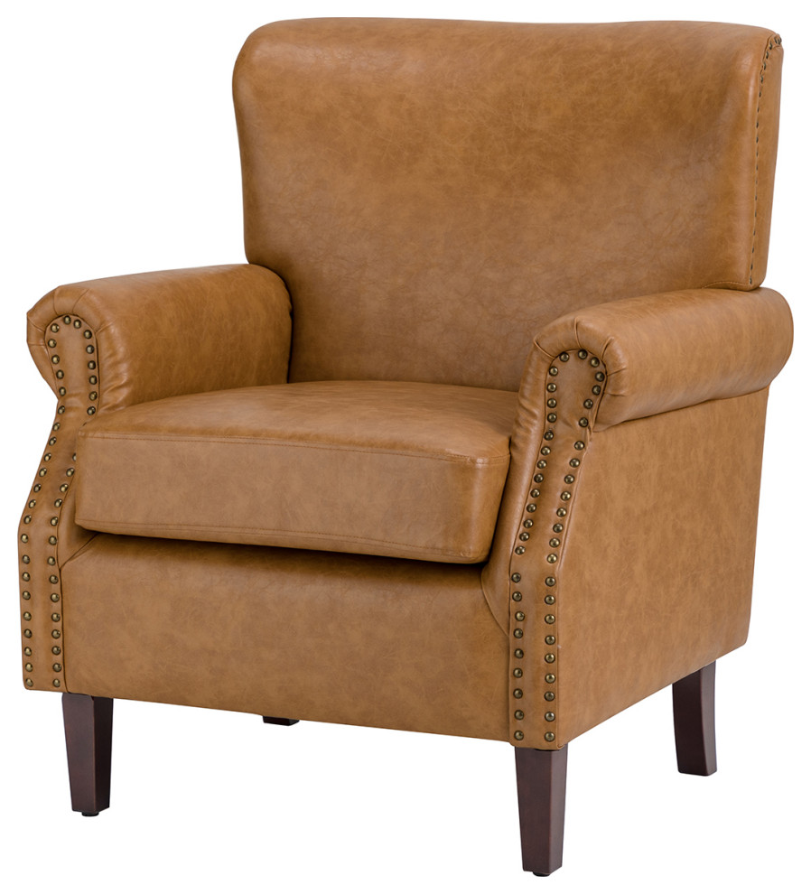 Jose Vegan Leather Armchair - Transitional - Armchairs And Accent ...