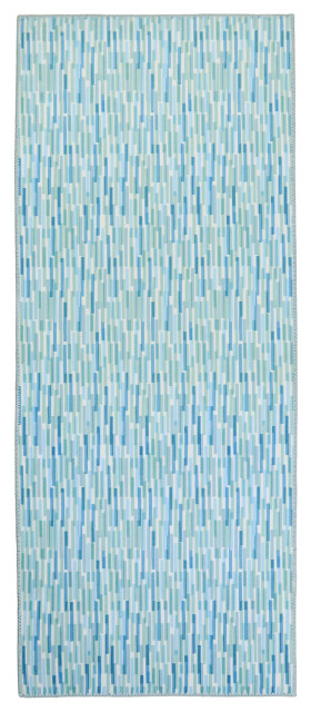 Stacked Glass Homefires Accent Area Abstract Blue Rug, 21"x54 ...
