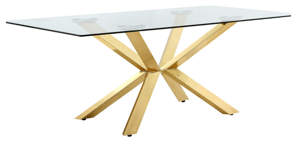 Capri Dining Table, Gold - Contemporary - Dining Tables - by HedgeApple ...