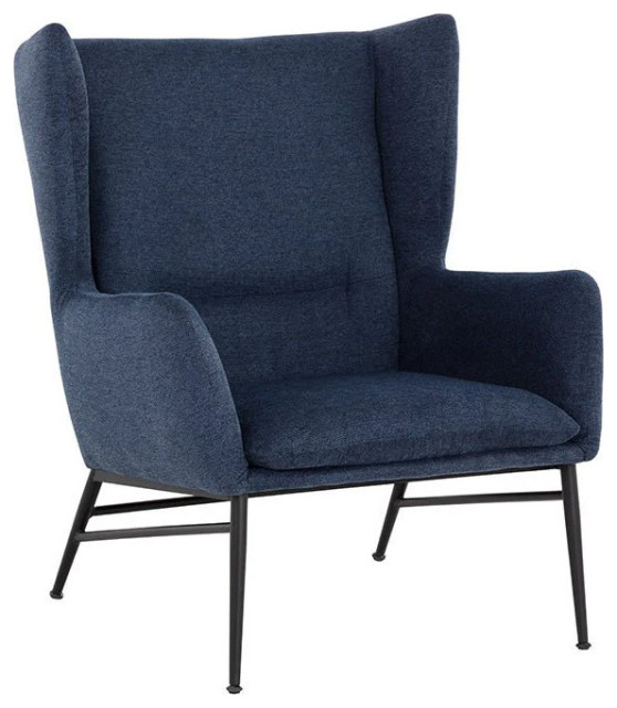 Isadore Lounge Chair, Belfast Navy - Midcentury - Armchairs And Accent ...