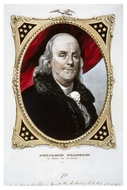 "Benjamin Franklin" Digital Paper Print by Currier and Ives, 16"x24 ...