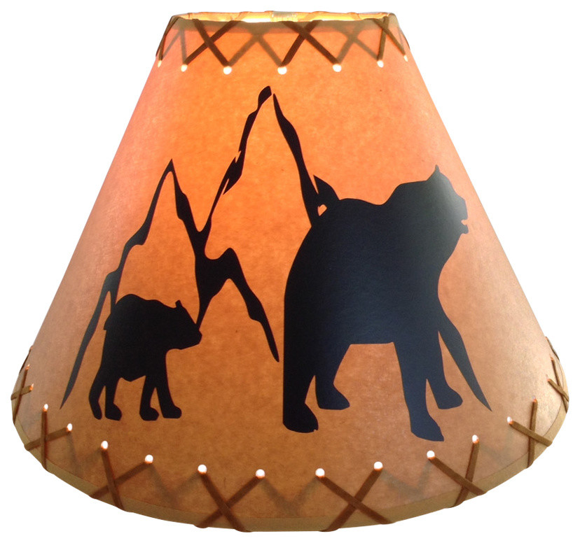 14" Diameter Bear Shade - Rustic - Lamp Shades - by Reel Lamps | Houzz