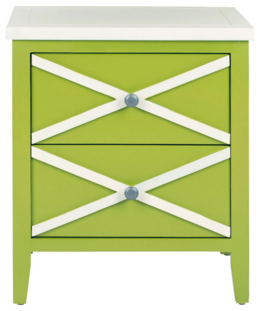 Evan Two Drawer Side Table, Lime Green - Contemporary - Side Tables And ...