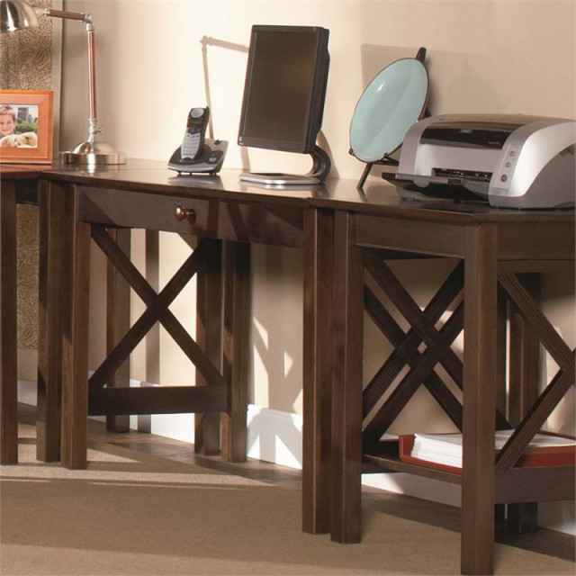 AFI Lexi Solid Wood Office Writing Desk with Elegant Felt Lined Drawer ...