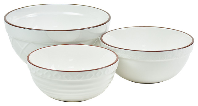 3-Piece Terra Cotta Mixing Bowl Set - Traditional - Mixing Bowls - by ...