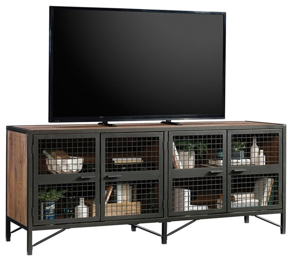 Sauder Boulevard Cafe Engineered Wood TV Stand in Vintage Oak/Black ...