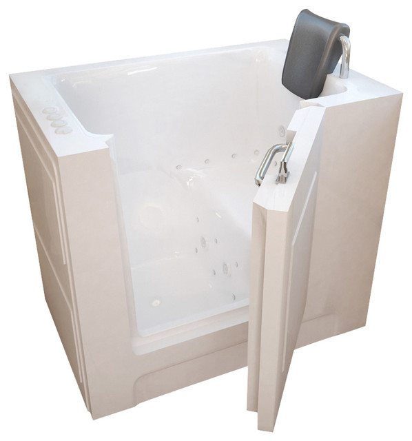 MediTub Walk-In 27 x 39 Left Drain White Whirlpool & Air Jetted Walk-In ...