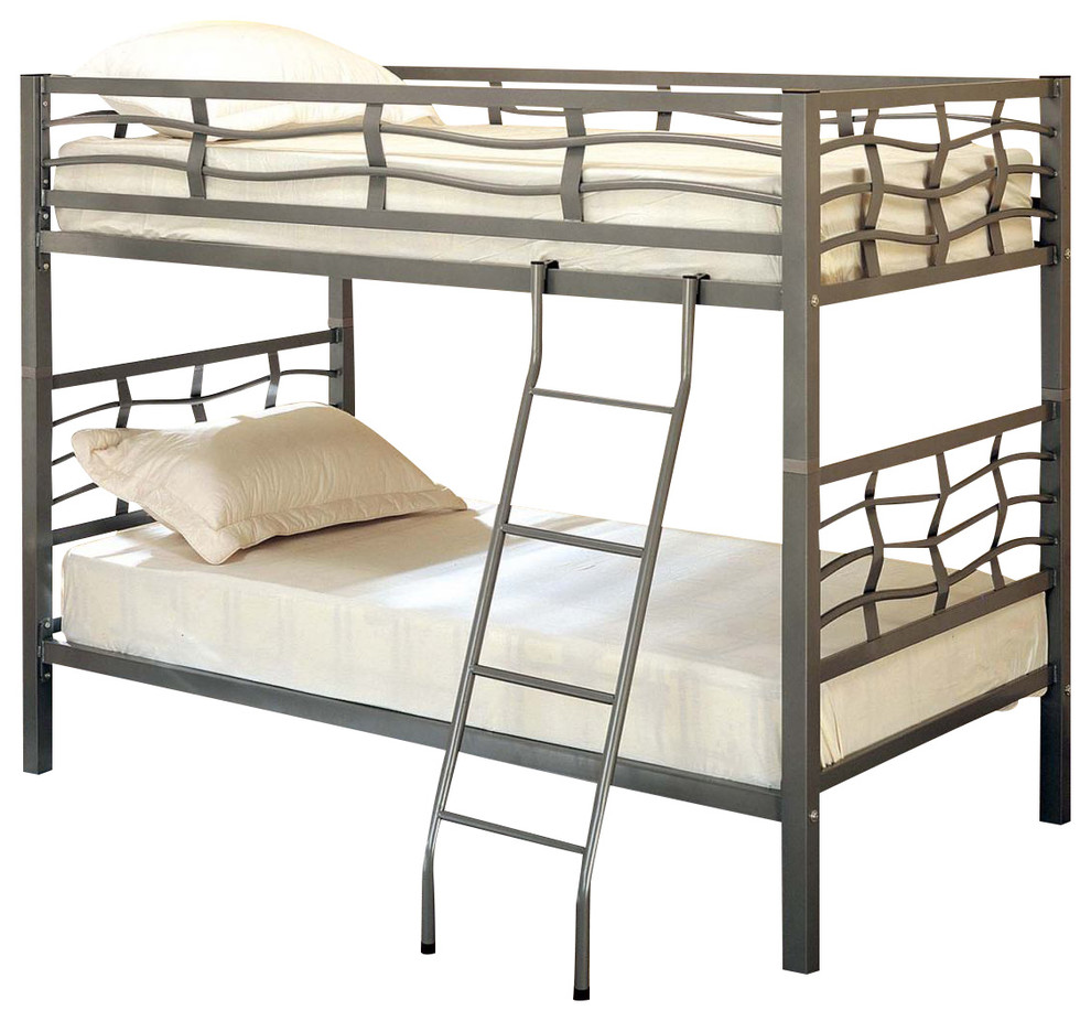 Coaster Youth Twin/Twin Bunk Bed in Silver - Contemporary - Bunk Beds ...