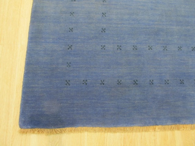 EORC Handmade Wool Blue Traditional Solid Lori Baft Rug, Rectangular 10 ...