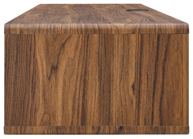 Computer Work Desk, White Walnut, Wood, Modern, Mid Century Home Office ...