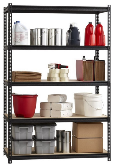 Pemberly Row Riveted Metal Shelving 5-Shelf Unit 18D x 48W x 72H in ...