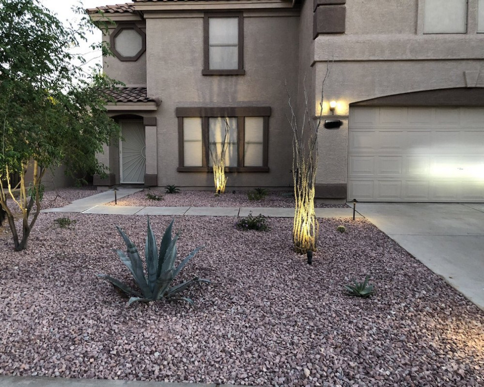 Arizona Front & Backyard Xeriscape - Southwestern - Landscape - Orange ...